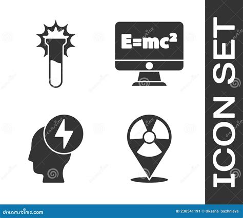 Set Radioactive In Location Test Tube And Flask Head And Electric