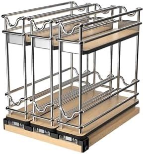 Amazon Com Rev A Shelf 9 Two Tier Triple Narrow Wire Wall Upright Pullout Home Kitchen