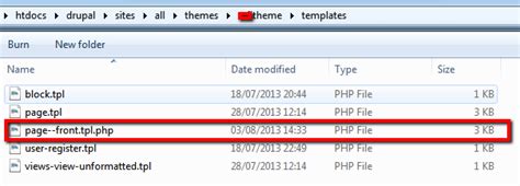 7 page front tpl php not working tao theme drupal answers