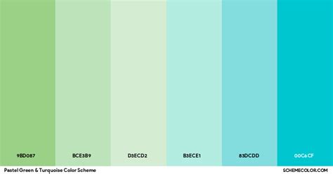 Pastel Green And Turquoise Color Scheme Palettes