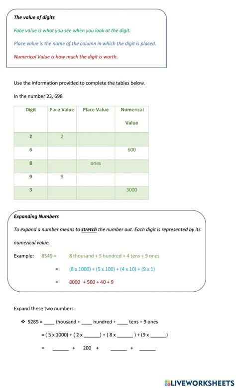 Expanded Notati… Free Interactive Worksheets 1460952