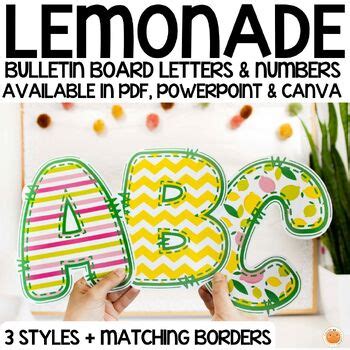Lemonade Letters And Numbers For Summer Bulletin Board And Classroom Decor