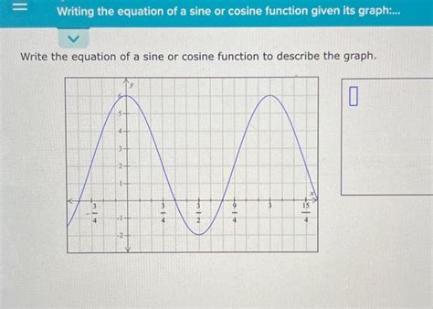 Solved Writing The Equation Of A Sine Or Cosine Function