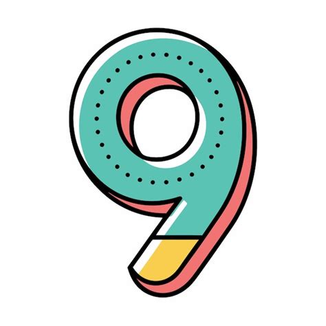 Premium Vector Minimalistic Dotted Outline Number 9 Vector On White
