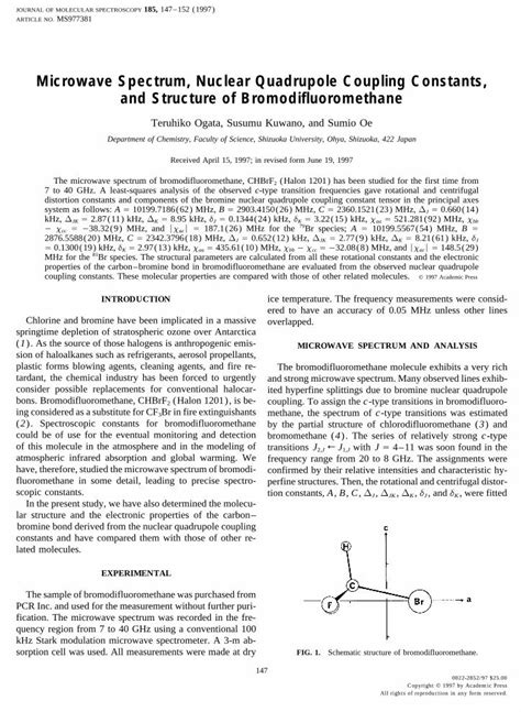 Pdf Microwave Spectrum Nuclear Quadrupole Coupling Constants And Structure Of