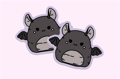 Bat Squishmallow Sticker Cute Plushie Bat Sticker Kawaii Halloween