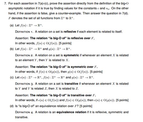 Solved For Each Assertion In 7a C Prove The Assertion