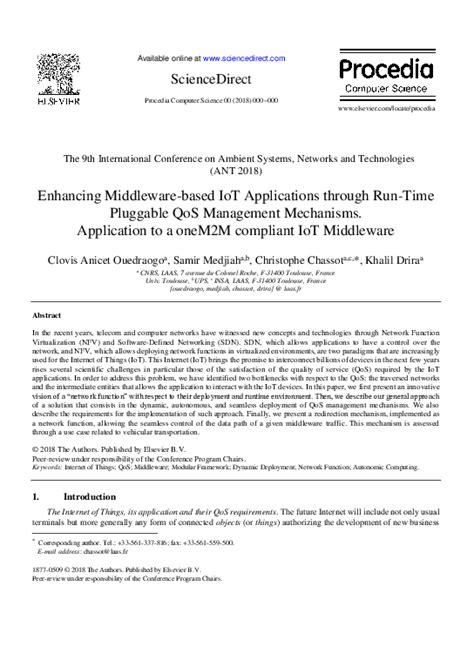Pdf Enhancing Middleware Based Iot Applications Through Run Time Pluggable Qos Management