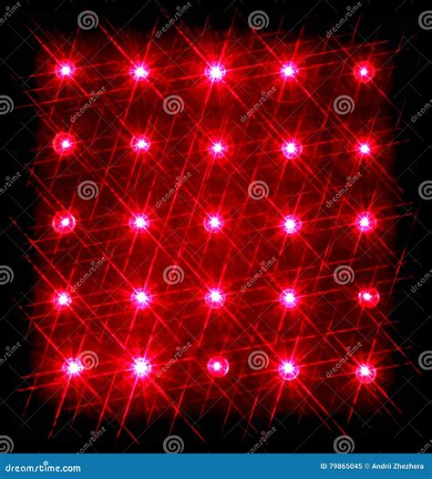 Array Of Red Semiconductor Lasers Isolated On Black Stock Image Image