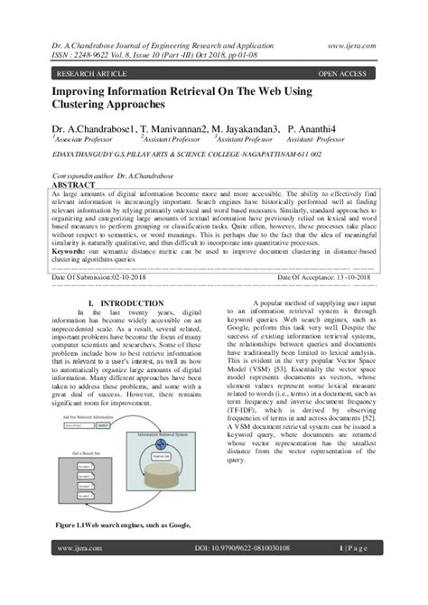 Pdf Improving Information Retrieval On The Web Using Clustering