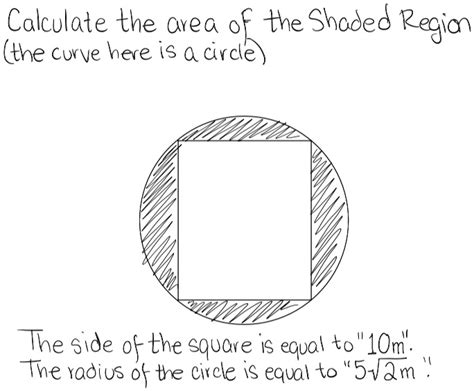 Calculate The Area Of The Shaded Region The Curve Here Is A Circle