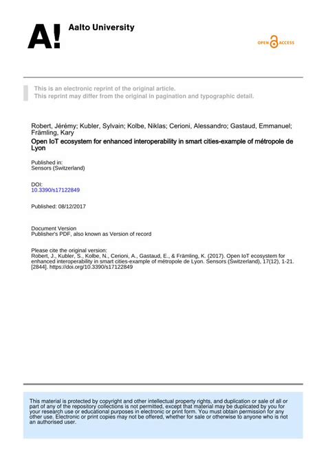 Pdf Open Iot Ecosystem For Enhanced Interoperability In Sensors