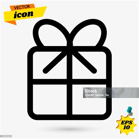 리본 선 아이콘 윤곽선 벡터 기호 흰색에 격리 선형 스타일 그림과 선물 상자 기호 로고 일러스트레이션 편집 가능한 스트로크입니다 완벽한 픽셀 0명에 대한 스톡 벡터 아트 및