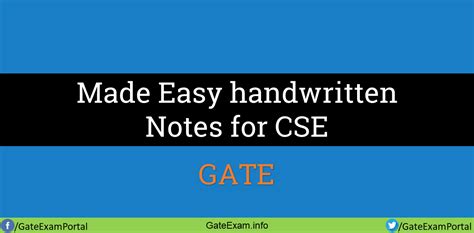Made Easy Handwritten Notes For Cse Gate Exam Info