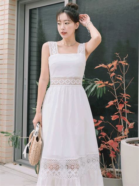 헤링본 👰여신핏화이트원피스🤍 에스더 여름 비치원피스 셀프웨딩 롱 빅사이즈 나시 펀칭 시스루 A라인 휴양지 바캉스 리조트 비치웨어 Hg145