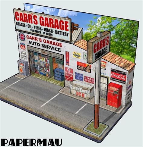 Papermau Carr`s Garage An Exclusive Custom Paper Model By Papermau