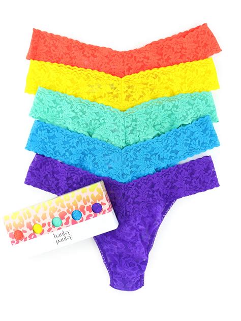 Hanky Panky Womens Signature Lace Original Rise Thong Fashion 5 Pack