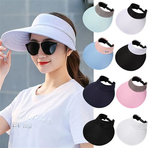 Summer Wide Brim Sun Visor Hat Adjustable Uv Protection Golf Hat