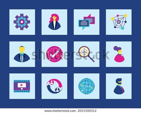 icons set network social media stock vector royalty free 2055500312