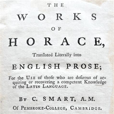 Who Wrote “the First Book Of The Odes Of Horace Chap 23 ” By Horace