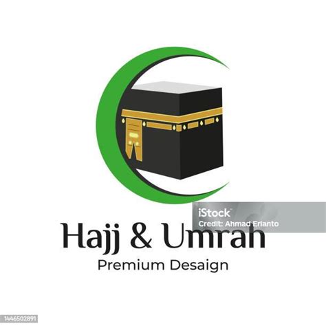 메카 알 하지 무바라크 여행 로고 디자인 아랍 정부의 정책은 조상들의 희생을 기억합니다 카바 아이콘 반달 기호 녹색에 대한 스톡 벡터 아트 및 기타 이미지 Istock