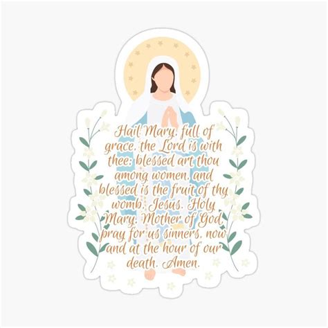 Hail Mary Prayer Artwork Sticker Sticker For Sale By Designsleashed