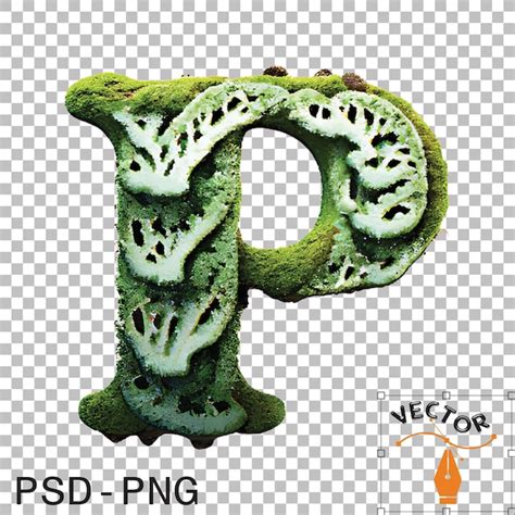 세련된 녹색 글꼴 알파벳 A부터 Z까지 Png 이미지 및 글꼴 컬렉션 프리미엄 Psd 파일