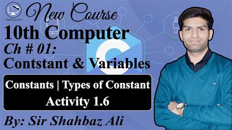 Constants Types Of Constants In C Constant And Variables Activity 16 10th Computer