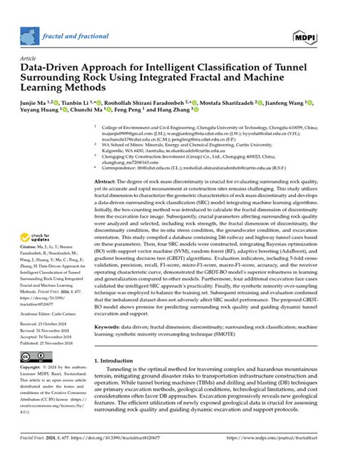 Data-Driven Approach For Intelligent Classification of Tunnel Surrounding Rock Using Integrated ...