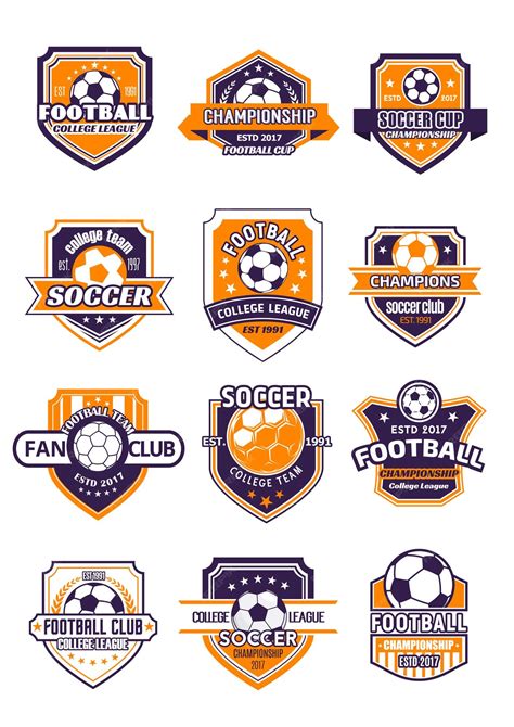 Insignia De Deporte De Fútbol Con Balón De Fútbol En Escudo Vector