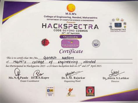 Hackathon Teamwork Resumebuilder Ats Webdevelopment Problemsolving Ganesh Kadam