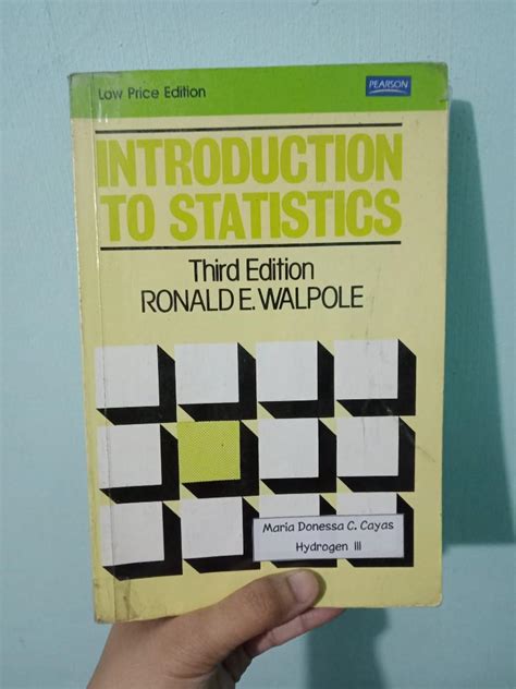 Introduction To Statistics 3rd Edition Ronald Walpole Hobbies