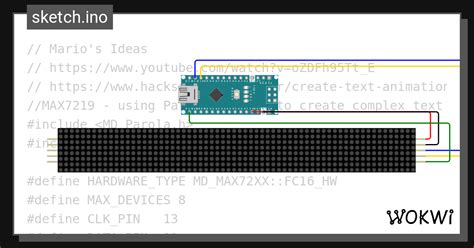 md mx7219 parola animation copy wokwi esp32 stm32 arduino simulator