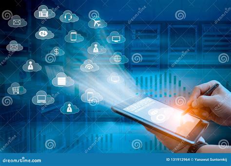 Cloud System Administration Technology Concept Of Business Man Using