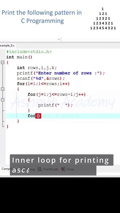 Creating Pyramid Patterns With Numbers In C C Programming Tutorial
