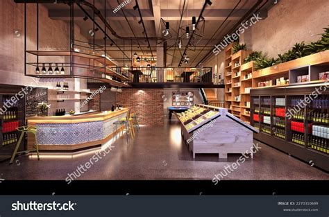 식료품점 인테리어 3d 렌더링 스톡 일러스트 2270310699 Shutterstock