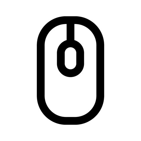 Computer Mouse Vector Icon Black And White Computer Mouse Isolated On White Background