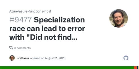 Specialization Race Can Lead To Error With Did Not Find Functions With