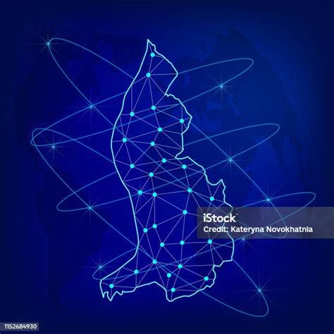 글로벌 물류 네트워크 개념 통신망은 세계의 배경에 리히텐슈타인 지도 리히텐슈타인의 지도 다각형 스타일의 노드 벡터 일러스트 레이 션 Eps10 개념에 대한 스톡 벡터 아트