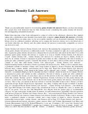 Gizmo Density Lab Answers Pdf Gizmo Density Lab Answers Thank You Unconditionally Much For