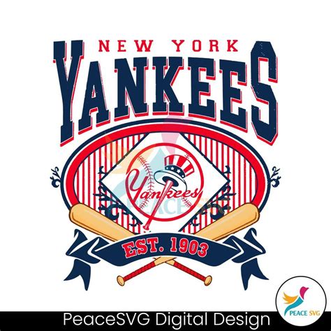 Vintage New York Yankees Est 1903 Svg Clipart Peace Svg