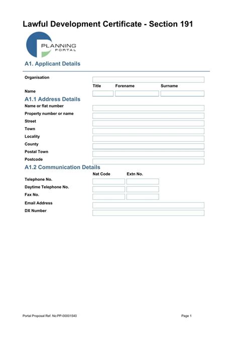 Lawful Development Certificate Section 191 Planning Portal