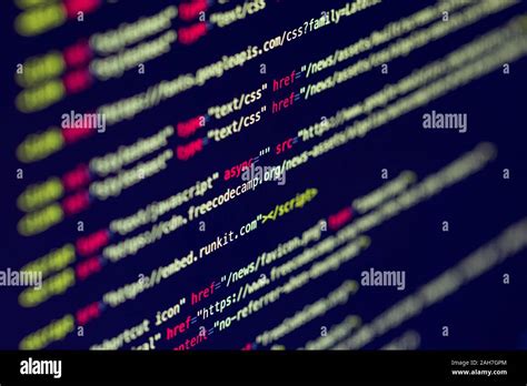 Developer Screen With Colored Website Programming Code Php Stock Photo Alamy