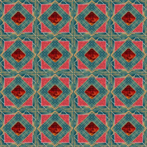 Patchwork Seamless Lace Retro Floral Pattern Stock Illustration