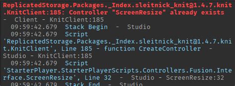 Knit Controllers Create Twice When Placed In StarterPlayerScripts Scripting Support