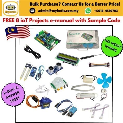 Durian Uno Iot Project Kit Projek Rbt Stem Uno Learning Kit Uno Training Kit With Blynk