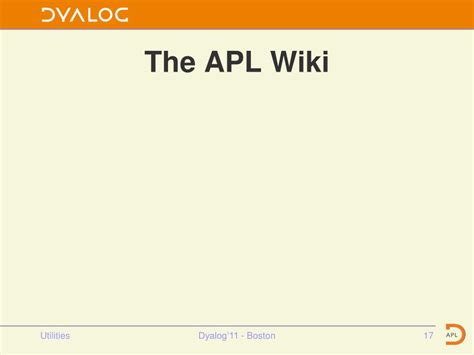 Ppt Utilities In Dyalog Apl Powerpoint Presentation Free Download