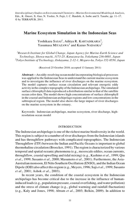 PDF Marine Ecosystem Simulation In The Indonesian Seas