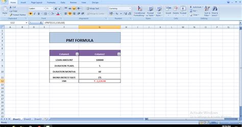 E Excel Pmt Formula