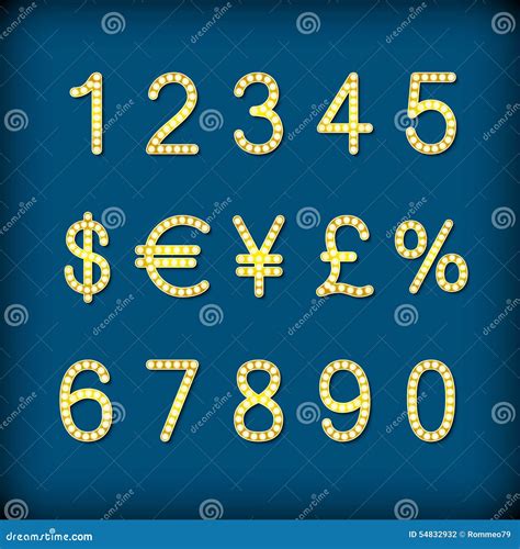 Golden Digits And Symbols Collection Eps10 Currency Stock Vector Illustration Of Dollar